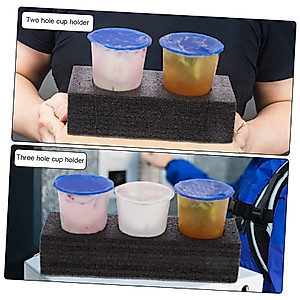 YARNOW 4 Pcs Cup Holder Drink Cup Carrier Tray Black Coffee Cups Coffee Cup Carrier Tray Beverage Carrier Foam Cup Carrier Drinks Sofa Takeout Cup Trays Accessories Pearl Cotton with Tray