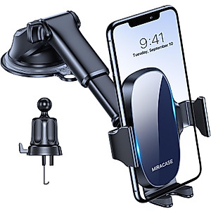 Miracase 3-in-1 Cell Phone Holders for Your Car, Universal Car Phone Holder Mount for Dashboard Air Vent Windshield Compatible with iPhone 15 14 13 12 14 Pro Max Xs XR X, Galaxy Blue