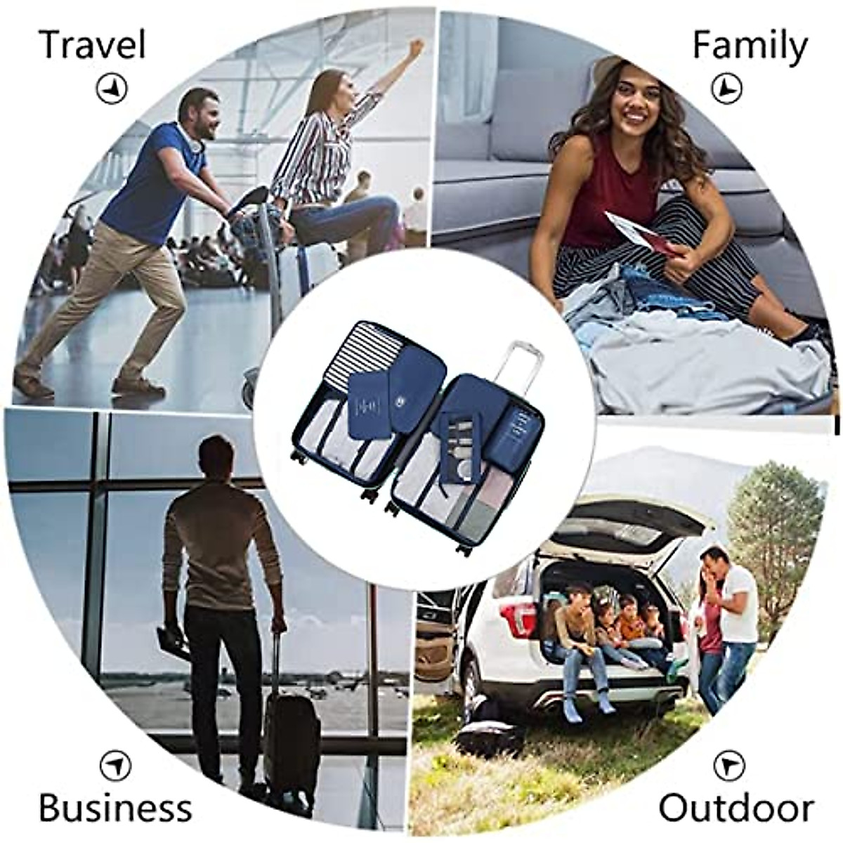 Treonca 8 Piece Packing Cubes for Luggage, Suitcase Cube Organizer,Lightweight Mesh Zipper, Clothes, Shoes, Luggage Organizer (beige)