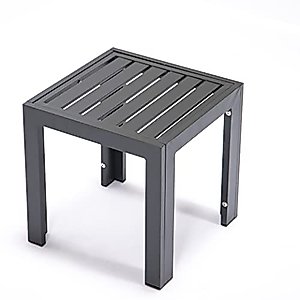 LeisureMod Chelsea Modern Weather Resistant Aluminum Side Square End Table for Patio Lawn Garden Balcony Yard & Porch, Black