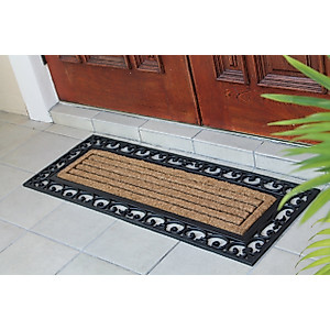 A1 Home Collections First Impression Clarence Rubber and Coir Molded Doormat, 18'' L x 48'' H