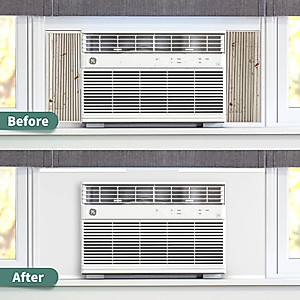 Window Air Conditioner, Side Insulated Foam Panel, Summer/Winter Heat and Draft Insulation 03EVA002WHITE, One Piece Full Surround Insulation Panels with 4 Pressure Strips,Window Seal (White)