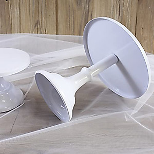 Yarlung Set of 3 Metal Cake Stands, 8/10/12 Inch Pillar Style Cupcake Display Stands Dessert Trays Pie Plates for Wedding, Party, Birthday, Gatherings, White