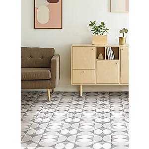 FloorPops 12-in by 12-in Grey Norma Vinyl Peel & Stick Floor Tiles (10 Tiles), (10 sq.ft./Carton)