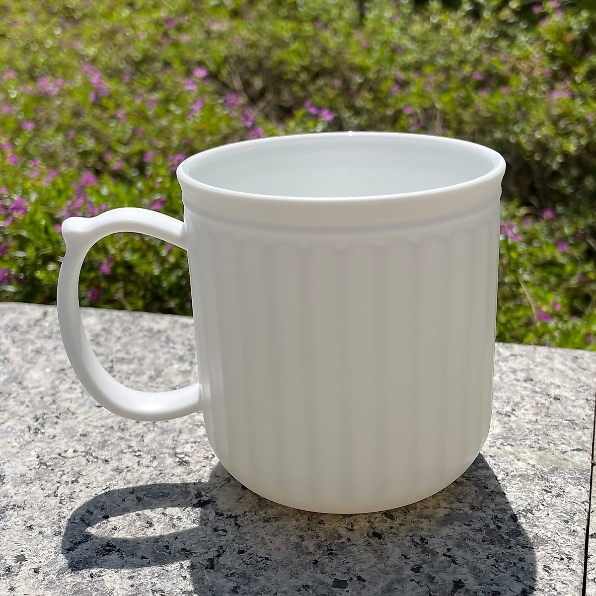 AOYITE Plastic Coffee Cups with Handles - Unbreakable BPA Free Coffee Mugs 13 oz set of 4 - Reusable Dishwasher Safe Hard Drinking Cups for Kids Kitchen Outdoor (Thick Wall)