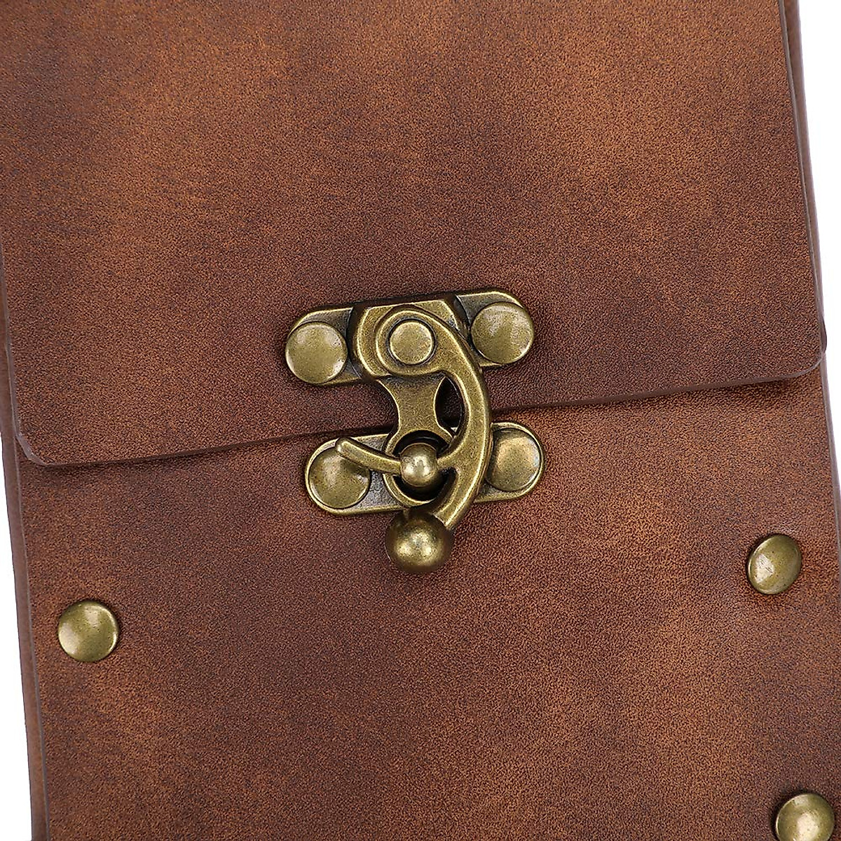 Belt Pouch Waist Bag Fanny Pack Medieval Vintage Leather Pouch Cellphone Holder Holster Carry Belt Purse Pocket Casual Hiking Festival Renaissance Faire Costume Props Travel Wallet (Brown)