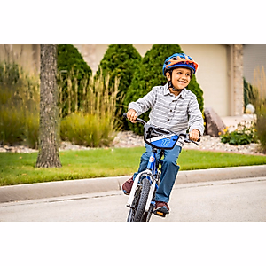 Schwinn Koen & Elm BMX Style Toddler and Kids Bike, For Girls and Boys, 16-Inch Wheels, With Saddle Handle, Training Wheels, Chain Guard, and Number Plate, Recommended Height 38-48 Inch, Blue