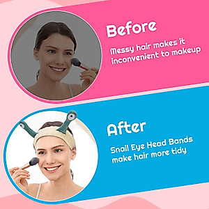 DragonflyDreams Hairband, 4 Pack Snail Headbands for Washing Face, Soft Microfiber Coral Fleece Skincare Makeup Headbands, Women Headband Accessories, Cute Cartoon Headband for Hair for Women