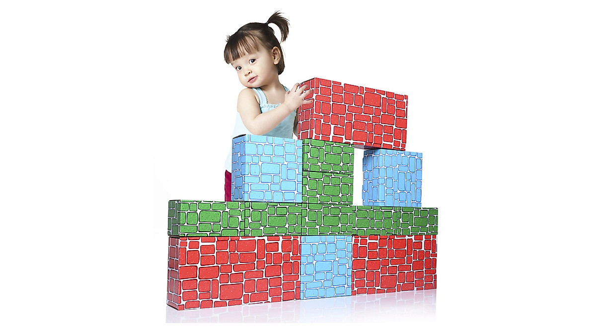 WishaLife Jumbo Cardboard Building Blocks for Kids - 40 Pieces