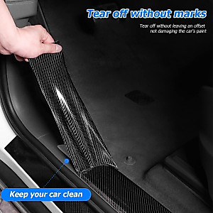 Car Door Edge Entry Guards, 5D Carbon Fiber Anti-Collision Waterproof Protector Tape, Scratch Cover Strip Sticker for Car Door Sill Rear Bumper, Automotive Exterior Accessories for Most Cars
