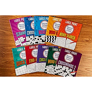Large Print Merriam-Webster Puzzles 10 Booklet Set (Brain Games Large Print)