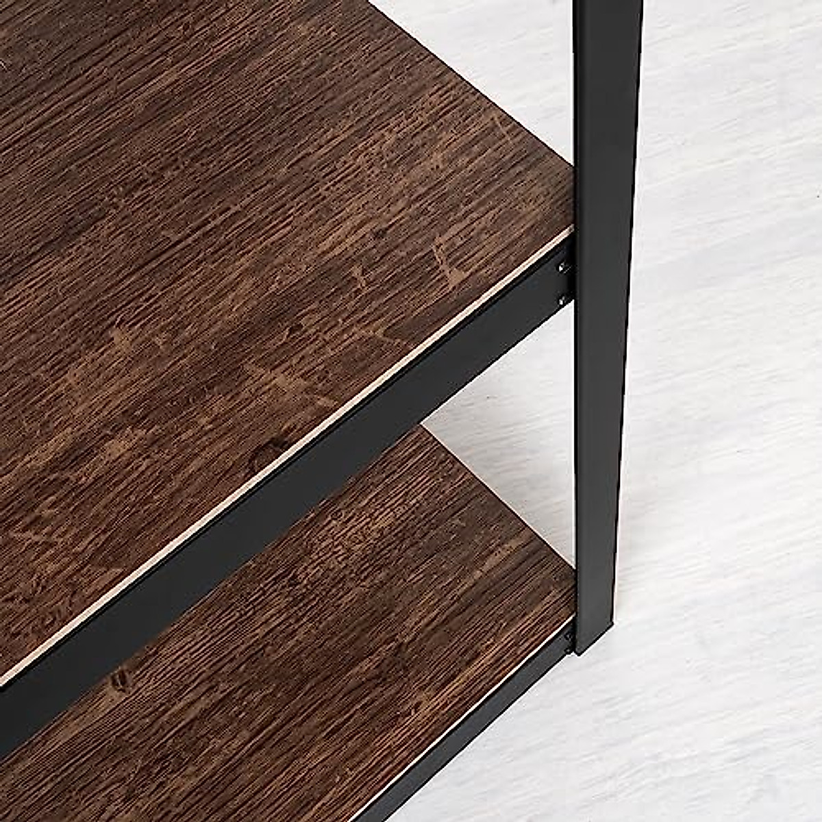 KEPSUUL Heavy Duty 2 Shelf Customizable Adjustable Tier Modular Short Metal Shelving and Multipurpose Storage Bookcase Room Divider for Garage, Kitchen, Bedroom 29.75" H – Black