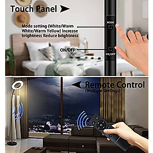 KS KINGSTAR Sofa Standing lamp Floor lamp Side Reading Lamps 3-Color Tall Standing Pole Light with Remote for Live Stream Learning and Reading Living Room,Bed Room,Home Office