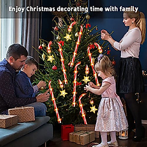 12 Pack Candy Cane Lights Pathway Outdoor 21''Christmas Candy Cane Lights Waterproof with 84 Warm LED Lights Landscape Path Lights for Xmas Yard Patio Garden Walkway Christmas Decorations