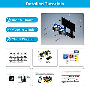 LAFVIN Smart Robot Car Kit Include Ultrasonic Sensor,R3 Board Compatible with Arduino IDE with Tutorial