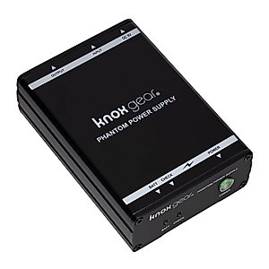 Knox Phantom Power Supply for Condenser Microphones – Portable For Studio Recording or Live Stage Performances - LED Indicators, 48V Power – Uses Battery or AC Adapter