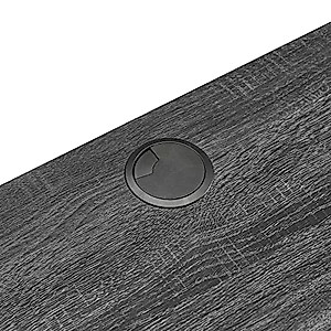 Modway Render 60" Mid-Century Modern Wall-Mount Office Desk in Charcoal