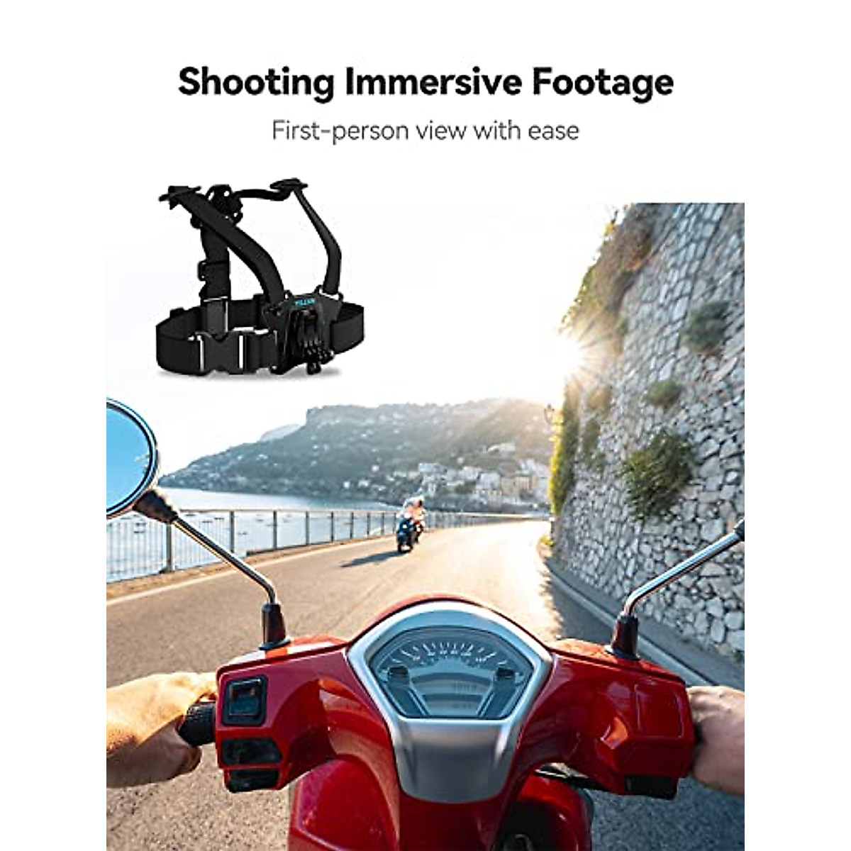 TELESIN Head Mount Strap Chest Mount Harness Video Camera Mount Accessories Kit Compatible with GoPro Hero 11,10,9,8,7,6,5,4, Session 3+, 3, 2, 1, Hero (2018),Fusion,DJI Osmo Action Cameras