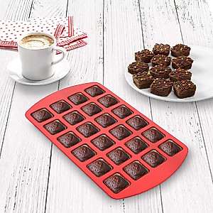 SILIVO 2x Silicone Brownie Pans + 2x Silicone Muffin Pans