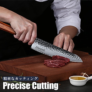 Huusk Knives from Japan, Professional Japanese Gyuto Chef Knife 8 Inch, Hand Forged Kitchen Knives, 3 Layers High Carbon Meat Sushi Knife, Ultra Sharp Cooking Knife with Gift Box