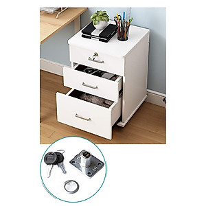 YUZDNM Wooden Desk Storage Box with Lockable Drawers - Solid Wood Desk Organizers - A4 Office Supplies/Receipt File Organizer, Flat File Cabinet (Color : Brown)