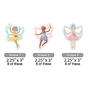 Big Dot of Happiness Let’s Be Fairies - Paper Straw Decor - Fairy Garden Birthday Party Striped Decorative Straws - Set of 24