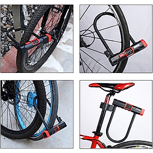 DULASP Bike U-Lock Password Code Bicycle U Lock Anti-Theft Road Bike Motorcycle Bike U Lock Steel Safety Heavy Duty Bicycle U-Locks U-Lock