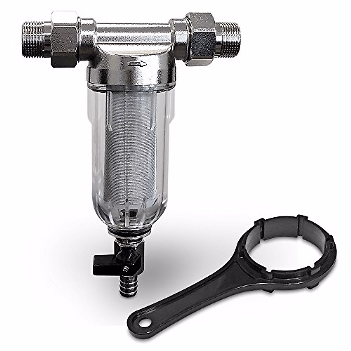 Reusable Whole House Spin Down Sediment Water Filter. Prefilter Removes Sediment, Rust, Sand from Water, 40 Micron, ¾ or 1 Inch Inlet/Outlet, by Ronaqua WELL-MATCHED with WSP-50, HQ-180ZA-50