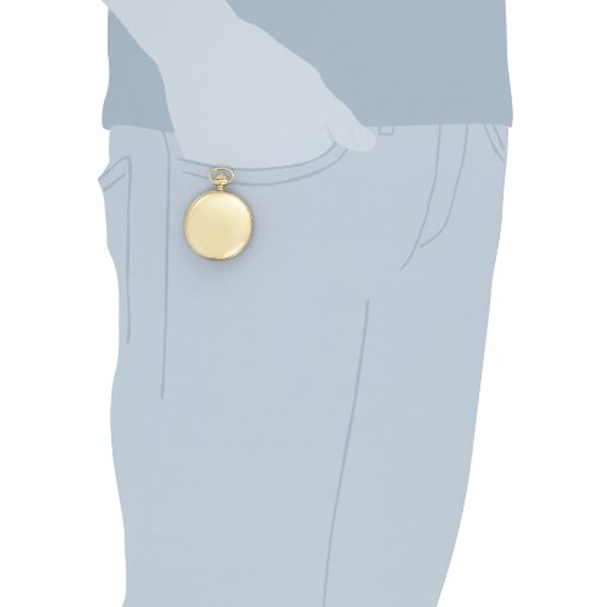 Charles-Hubert, Paris 3907-GRR Premium Collection Gold-Plated Stainless Steel Polished Finish Double Hunter Case Mechanical Pocket Watch