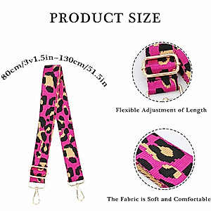 Womens Girls Crossbody Straps for Purses Pink Leopard Print Adjustable Guitar Strap for Handbags