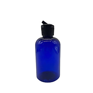 Natural Farms 4 oz Blue Boston BPA FREE Bottles - 12 Pack Empty Refillable Containers - Essential Oils Cleaning Products - Aromatherapy | Black Spout Cap - Made in the USA