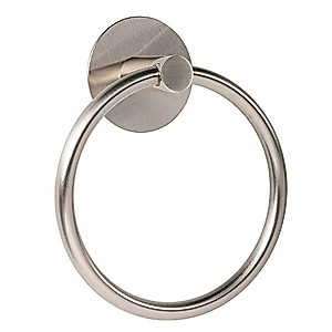 No Drilling Self Adhesive Towel Holder, Stainless Steel Towel Ring, Bathroom and Kitchen Towel Rack (Brush Nickel)