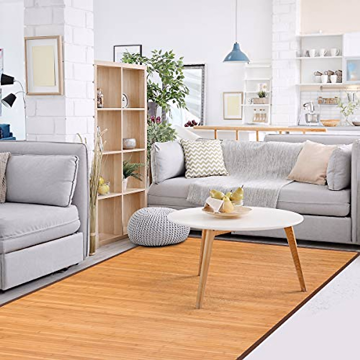 Giantex 5'x8' Bamboo Area Rug Floor Carpet Natural Bamboo Wood Indoor 60” x 96” Area Rug