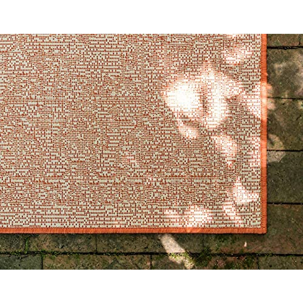 Unique Loom Outdoor Botanical Collection Area Rug - Allover (7' 1" x 10' Rectangle, Terracotta/ Beige)