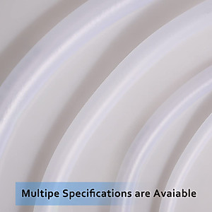 Feelers Flexible PVC Latex Tubing, 1 Inch ID Highly Elastic Hybrid Vinyl Tube Household Garden Water Air Hose Transport, Frosted White, 9.84Ft