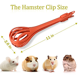 KUNBEIEN Hamster Clip, Quick Capture of Hamsters, Hamster Clamp Tool, Safe and Easy Way to Handle Bad-Tempered Hamsters, Suitable for Hamsters, Guinea Pigs, Dutch Rabbits(Orange)