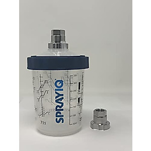 Spray IQ Disposable Paint Spray Gun Cup Set 20oz | 50 Lids & Liners | 1 Hard Cup & Ring | 20 Stoppers - Compatible with Original 1.0 System (not 2.0)