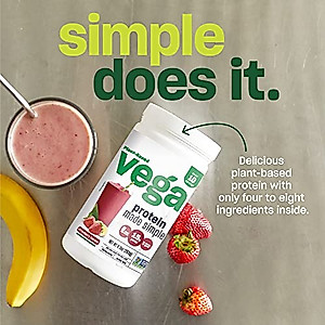Vega Protein Made Simple Protein Powder, Vanilla - Stevia Free, Vegan, Plant Based, Healthy, Gluten Free, Pea Protein for Women and Men, 9.2 oz (Packaging May Vary)