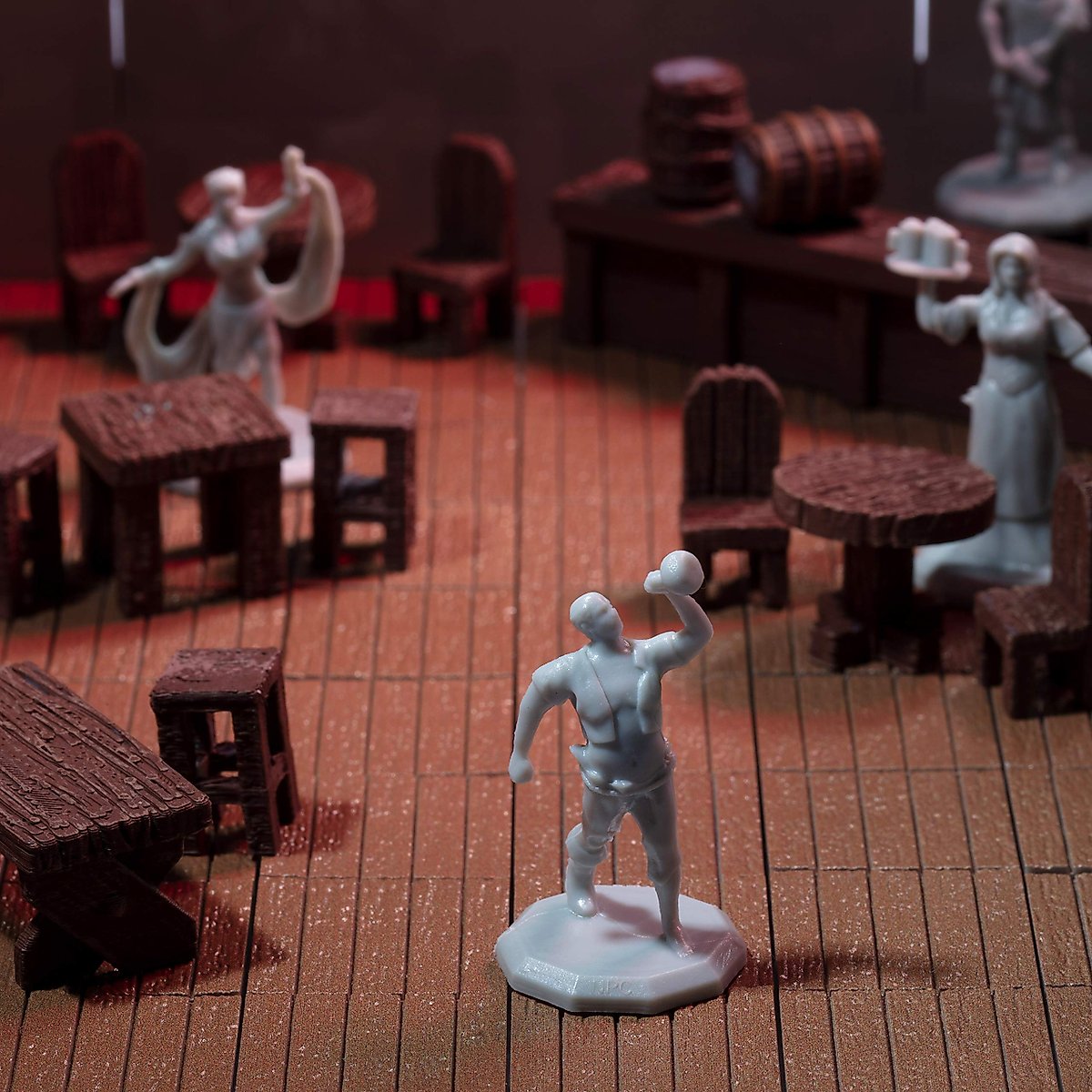 Monster Townsfolk Mini Fantasy Figures - 8pc Entertainer Non Player Character NPC Miniatures - 1" Hex-Sized Compatible w DND Dungeons and Dragons, Pathfinder and All RPG Tabletop Games