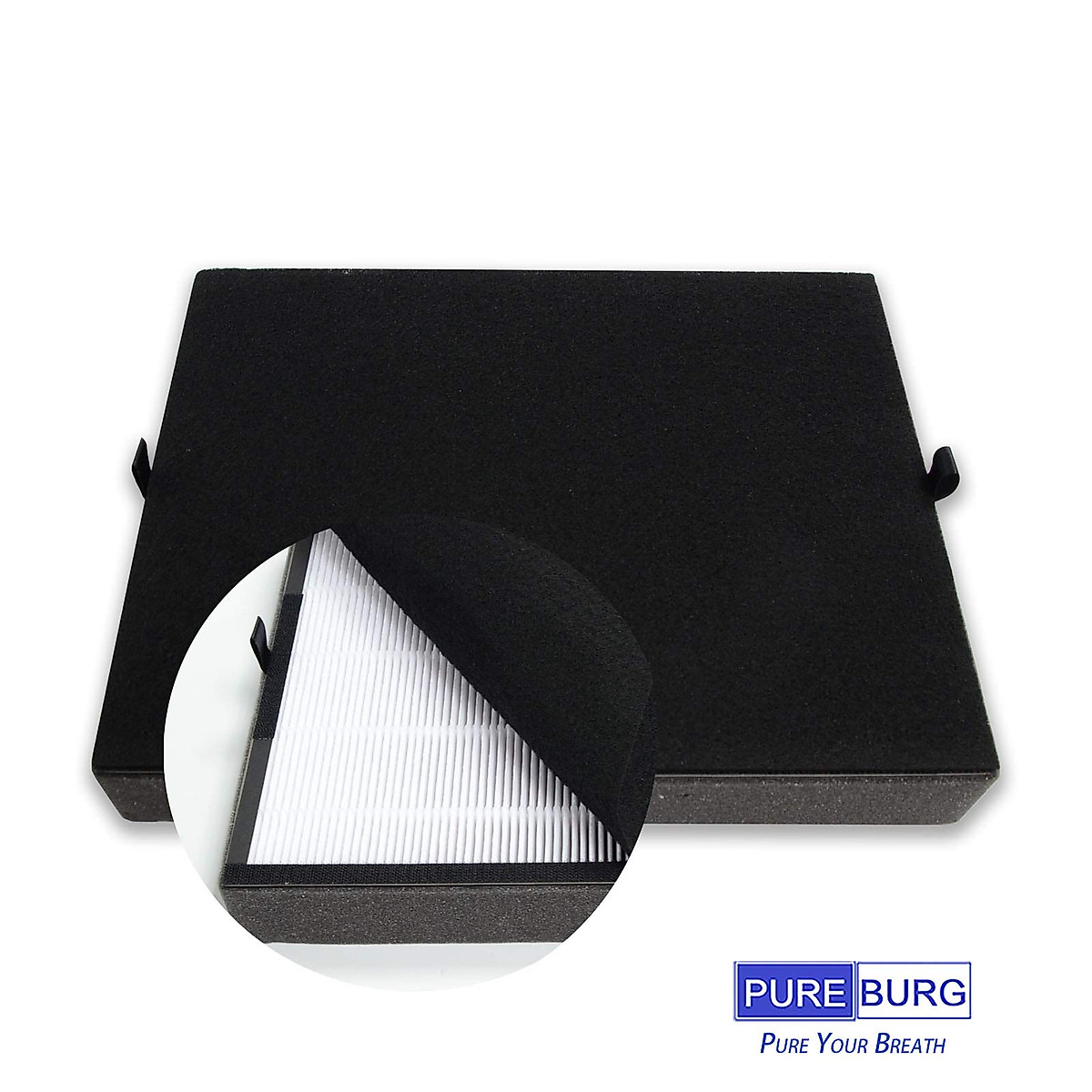 PUREBURG Replacement Filter Compatible with Alen 45i & Flex BreatheSmart Air Purifier B4-Fresh, FL40-Silver-Carbon, 2 x H13 HEPA + 8 x Activated Carbon Filters