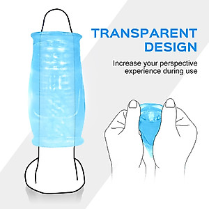 Male Masturbator Pocket Pussy Stroker Sex Adult Toys for Men,Manual Portable Transparent Oral Sex Handjob Glans Training Tool Open-Ended Penis Sleeve with Vagina Textured for Male Blowjob Toy