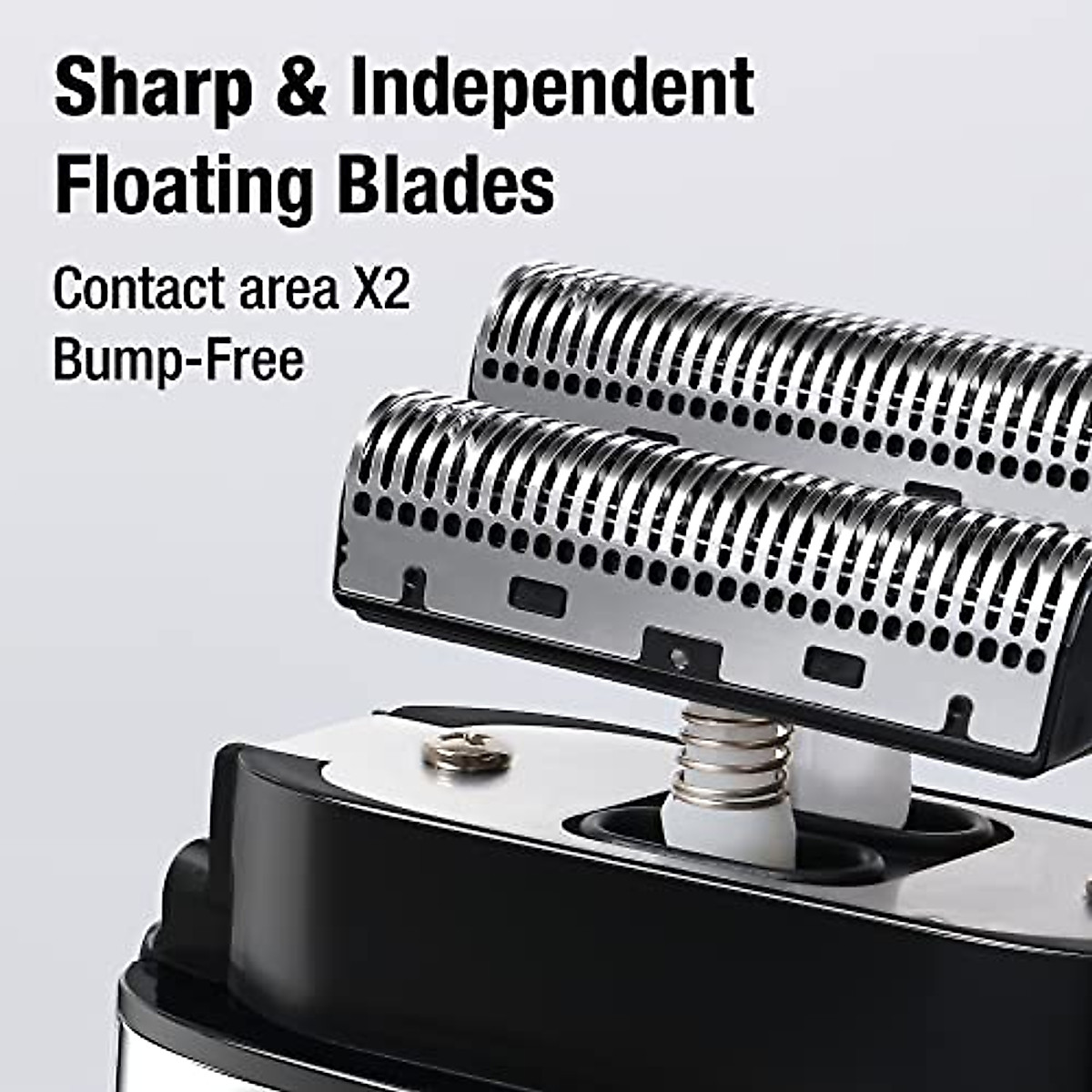 SUPRENT Professional Double Foil Shaver for Barbers,Electric Rechargeable Balding Head Shaver for Men,Bump-Free Shaving with 2 Replacement Shaver Head,Barber Supplies,120Min Runtime,IPX6 Washable