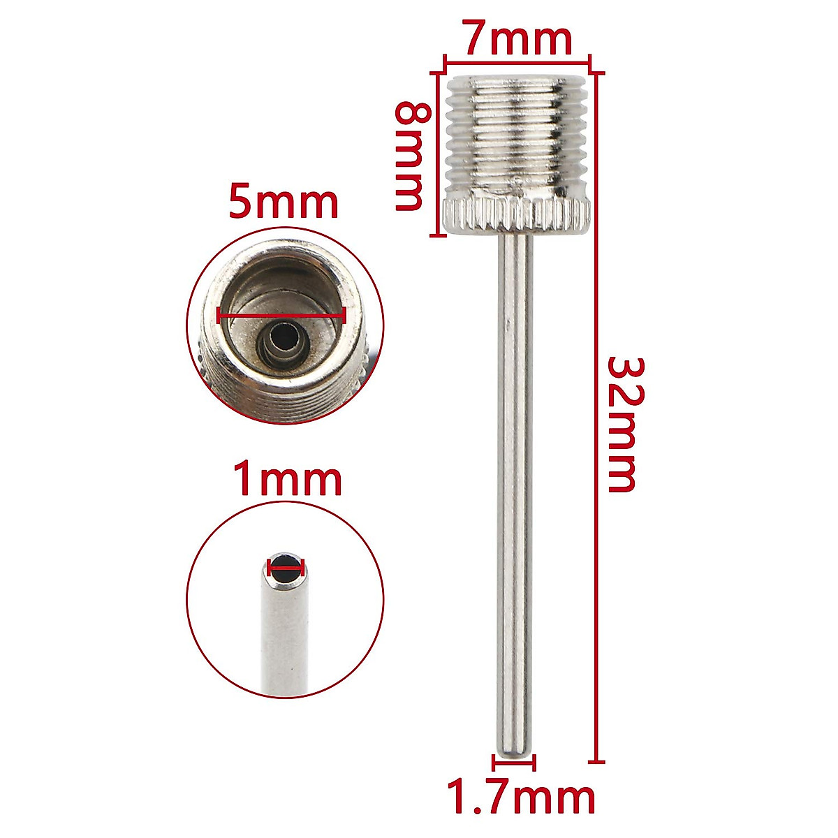 Rowiz Basketball Pump Needle, Inflate Pump Needle Adaptor for Soccer Rugby Football Volleyball Ball, Inflatable Air Pump Needle Replacement, Pack of 50