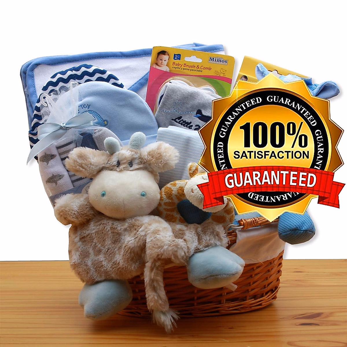 Fast Free 1-3 Day Delivery on Jungle Safari New Baby Boy Gift Basket - Blue#