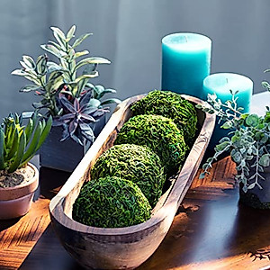 Ka Home Decorative Green Moss Balls Set of 6 - Natural Orbs for Centerpiece, Tray, Bowl or Table Decorations - Artificial Moss Decor Spheres - 3.5 inch Each