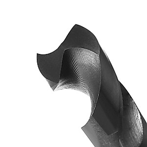 uxcell Reduced Shank Drill Bit 20mm Black Nitride Coated with 1/2 Inch Straight Shank, High Speed Steel HSS 9341 Twist Drill Bit for Stainless Steel Alloy Metal Plastic