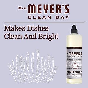 MRS. MEYER'S CLEAN DAY Liquid Dish Soap, Cruelty Free Formula, Lavender Scent, 16 oz- Pack of 6