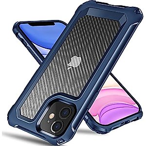 Tuerdan Designed for iPhone 12 Case, iPhone 12 Pro Case, [Military Grade Shockproof] [Soft Bumper & Hard Back] Anti-Scratches, Fingerprint Resistant, Protective Phone Case - 6.1 inch, Blue