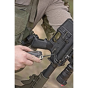 LEATHERMAN, MUT Multitool with Premium Replaceable Wire Cutters and Firearm Tools, Stainless Steel with MOLLE Brown Sheath