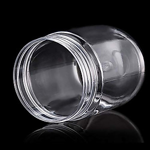 MANSHU 6 Pack 8 Oz Clear Empty Slime Storage Containers, Slime Jars with Lids for little arts and crafts and household supplies, Black Lid